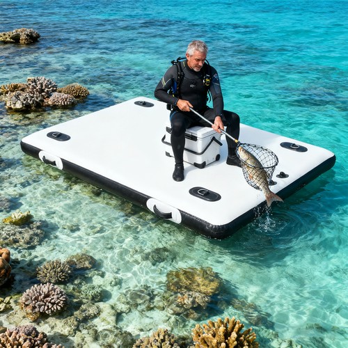 Portable Fishing Boat Inflatable Floating Platform for Lake/Swimming ...