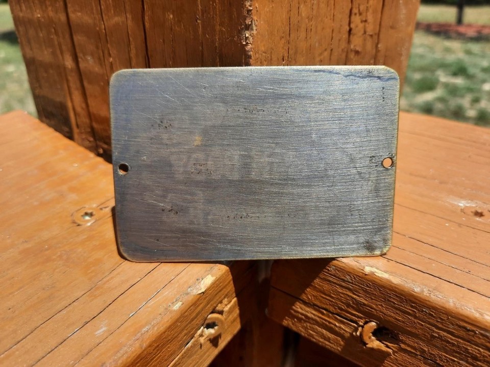 THICK BRASS HUMAN BODY CORPSE COFFIN TOE TAG WITH SPOT FOR DATE ...