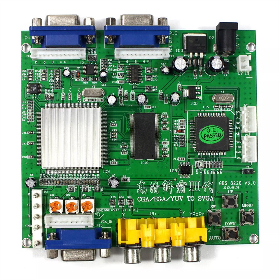 CGA EGA YUV to VGA GAME Video Converter Board 2VGA Output GBS8220 Video ...
