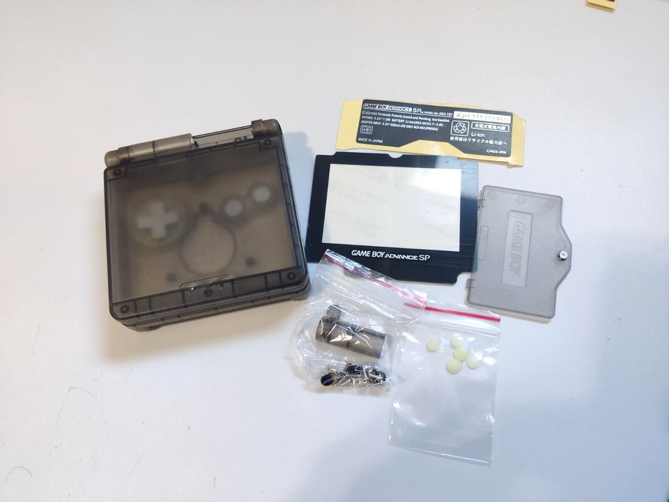 Clear Black GBA SP Housing Shell IPS & Regular Ready for Game Boy ...