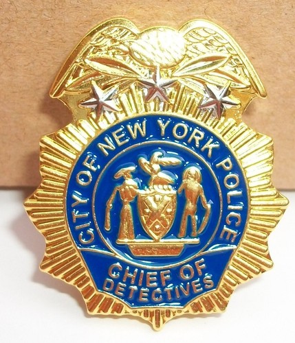 NYPD Police Chief of Detectives Mini Badge Lapel Pin | eBay