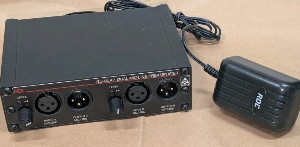 RDL RU-MLA2 Dual Channel Microphone / Line Preamplifier~XLR Preamp w/AC ...
