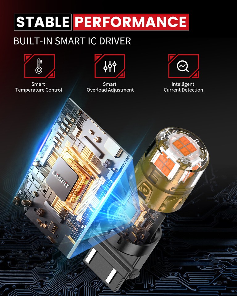 3157 3457 LED Reverse Brake Tail Turn Signal Light Bulbs RED White ...