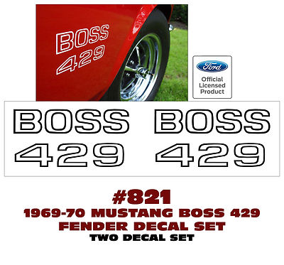 821 1969 1970 FORD MUSTANG - BOSS 429 FENDER DECALS - TWO DECALS ...