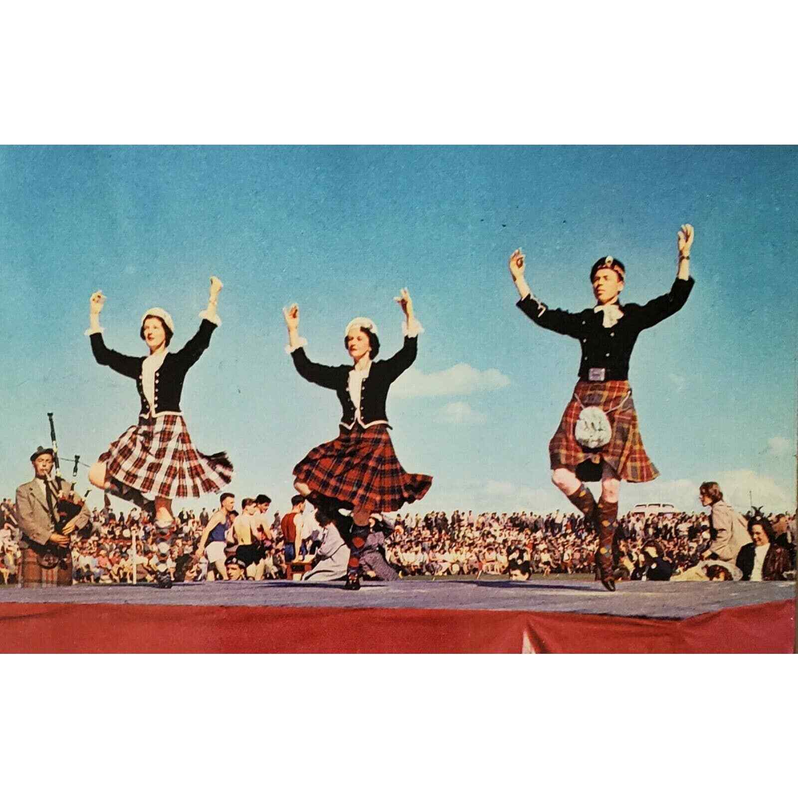 Scottish Highland Dancers Bagpipe Dancing Nairn Games Scotland Postcard ...
