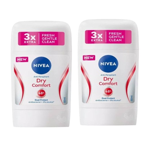 2x Nivea Dry Comfort Deodorant Stick Antiperspirant Underarm Care Stick ...