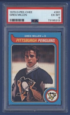 1979-80 OPC #281 GREG MILLEN (rc) PSA 6 EX-MT Pittsburgh Penguins ...
