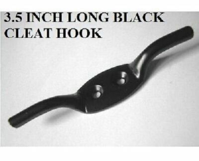 WASHING LINE CLEAT HOOK PULLEY LINE HOOK ROPE HOOK TIEBACK 3.5" BLACK ...