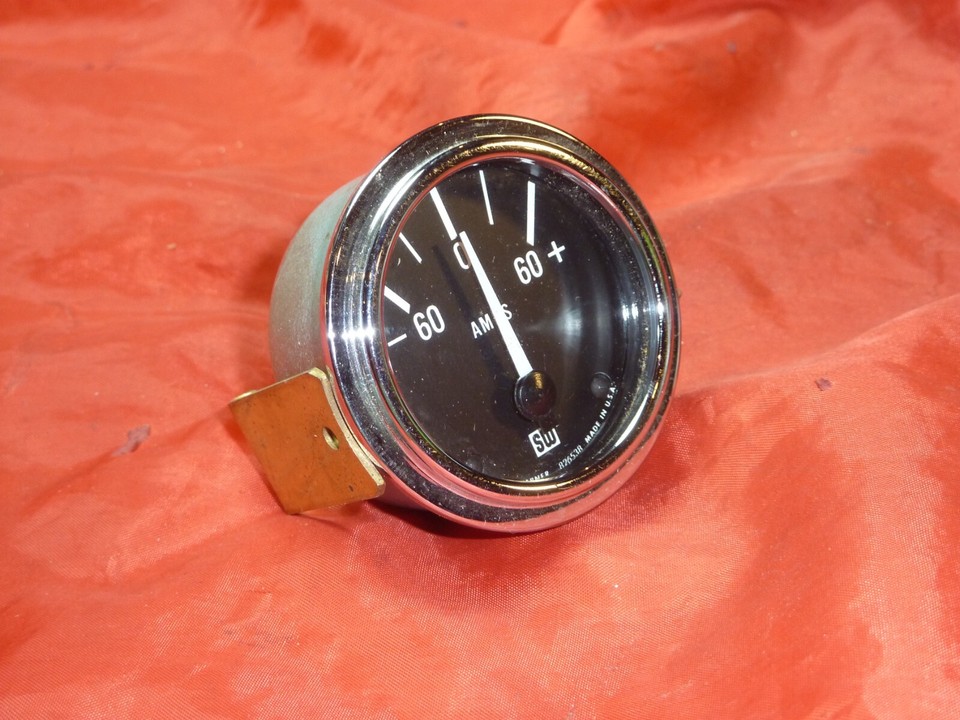 NOS Vintage 1960s Stewart Warner Amp Ammeter Gauge Hot Rod Gasser 2 ...