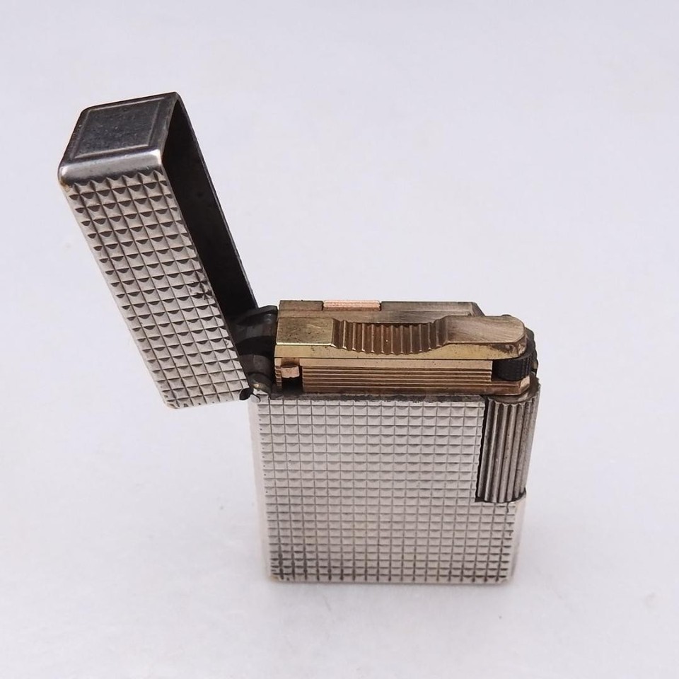 S.T.Dupont Line 1 Short Gas Lighter Diamond Head Silver | eBay