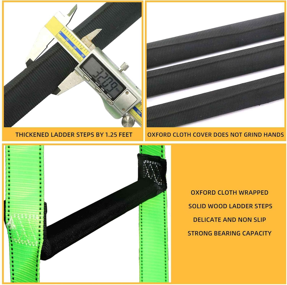 32FT Fire Escape Ladder - Quick Deploy, Flame Resistant, 1300 lbs ...