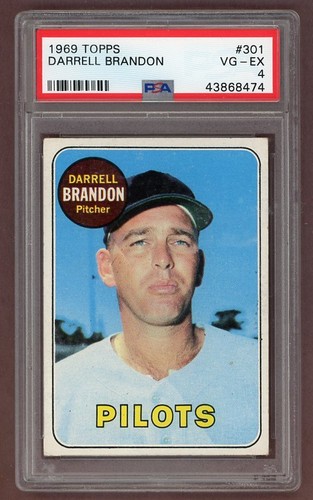 1969 TOPPS #301 DARRELL BRANDON PILOTS PSA 4 VG-EX 518122 (KYCARDS) | eBay
