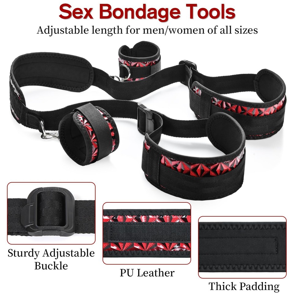 BDSM Bondage Sex Toys Thigh Sling Straps Legs Restraints Bed Couples ...