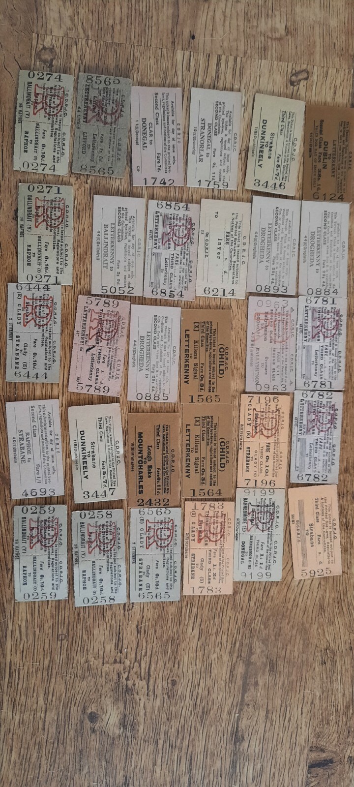 10 VINTAGE train tickets Variety Old | Grelly UK