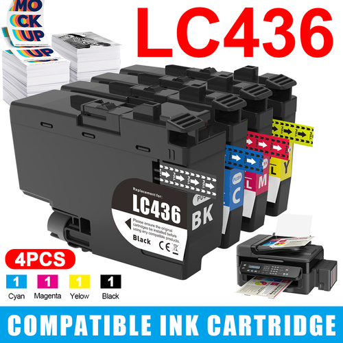 4x NON-OEM LC436 LC-436 ink for Brother MFC-J4340DW J4440DW J4540DW ...