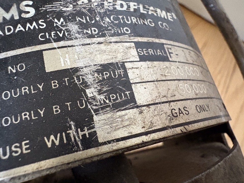 Vintage Adams Speedflame HA Inshot Natural Gas Conversion Burner Boiler ...