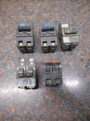 LOT OF 5 USED FEDERAL PACIFIC NA250 NA220 NA230 STAB-LOK CIRCUIT ...
