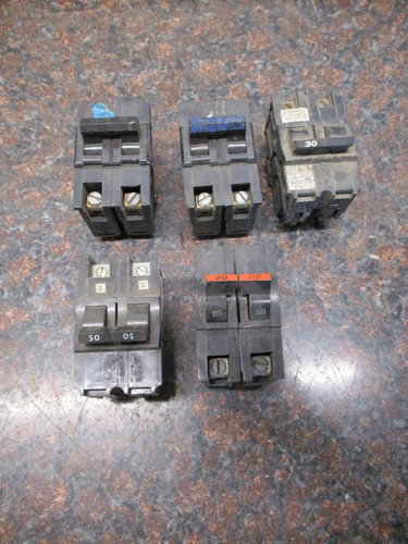 LOT OF 5 USED FEDERAL PACIFIC NA250 NA220 NA230 STAB-LOK CIRCUIT ...