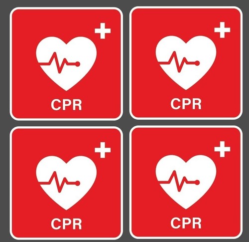 4pcs CPR First Aid Safety Sign OHS WHS 3m waterproof Vinyl 100mmx100mm ...