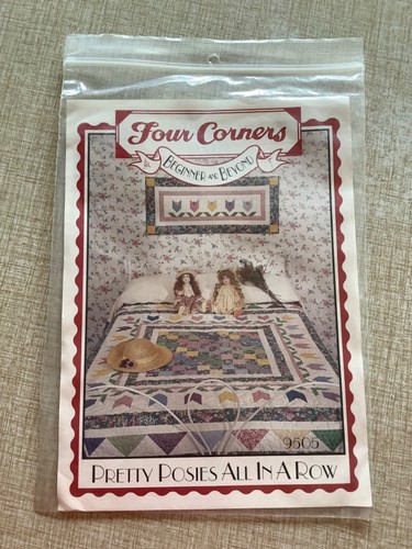 Four Corners QUILT PATTERN Wall Hanging “Pretty Posies All In A Row ...