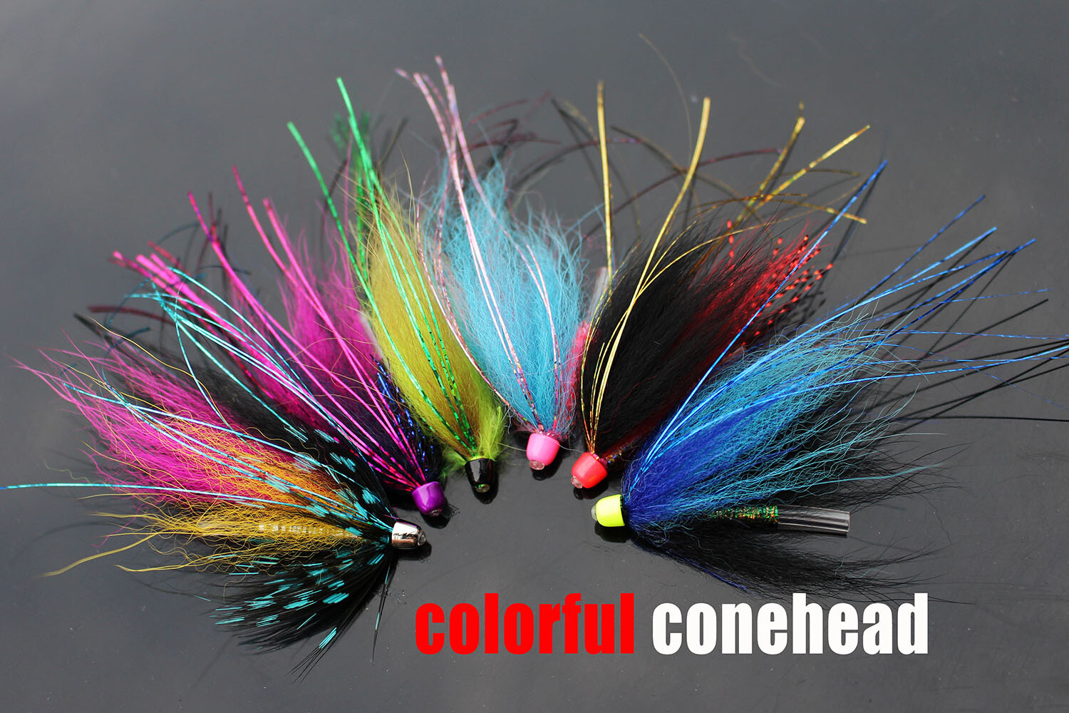 12 pcs Assorted Colorful Copper Cone Head Tube Fly Set Salmon Trout ...