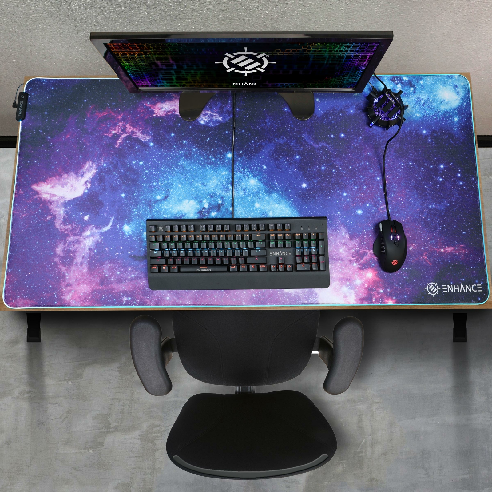 XXXL LED Computer Desk Mat - Illuminated 3XL Large Mouse Mat (48x24 ...