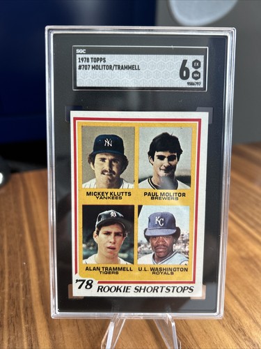 VINTAGE 1978 Topps Paul Molitor Alan Trammell ROOKIE CARD SGC 6 NEAR ...