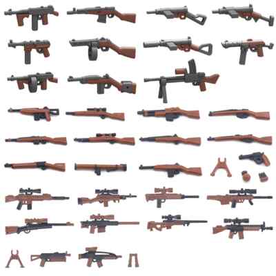 35 WW2 & Modern Military Weapons Set Sniper Rifle Submachine Gun ...