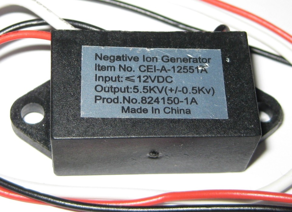 Small Negative Ion Generator - 12 VDC - 5.5 kV Output – Produces 3 ...