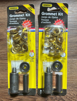 LOT Of 2 NEW GENERAL TOOLS 71262 3/8" GROMMET KIT & 24 BRASS GROMMETS ...