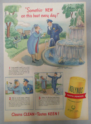 Kolynos Tooth Powder Ad: Beat Cop Something New ! from 1944 Size: 11 x ...