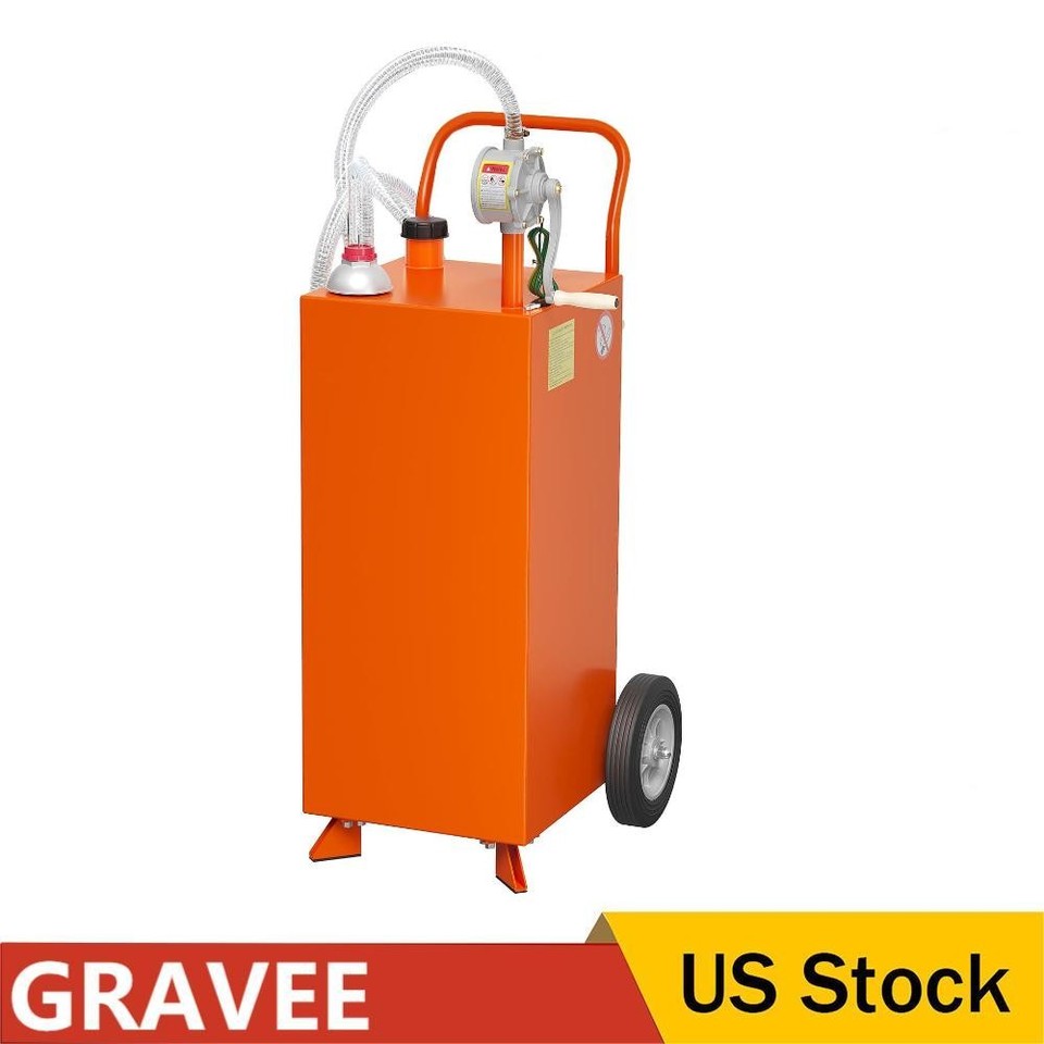 30 Gallon Car Gas Caddy Fuel Diesel Oil Transfer Tank Storage Caddy ...