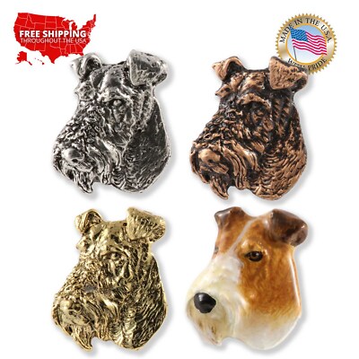 Creative Pewter Designs Wire Fox Terrier Dog Lapel Pin or Magnet, D184 ...