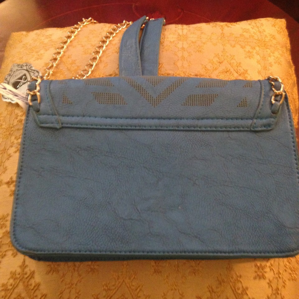 Yoki Blue Faux Leather Double Chain Shoulder Bag | eBay