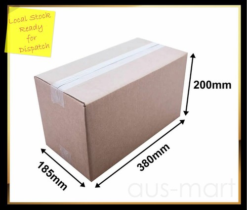 Pack of 25 Mailing Box Brown Cardboard Carton - L 380 x W 185 x H 200mm ...