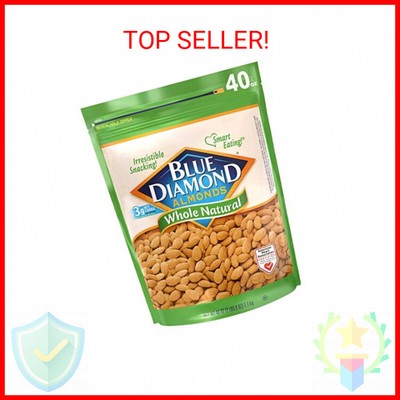 Blue Diamond Almonds Whole Natural Raw Snack Nuts, 40 Oz Resealable Bag ...