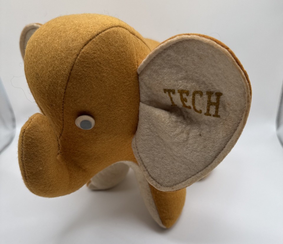 Vintage Georgia Tech Yellow Jackets Elephant Big Ear Plush Mascot Gold ...