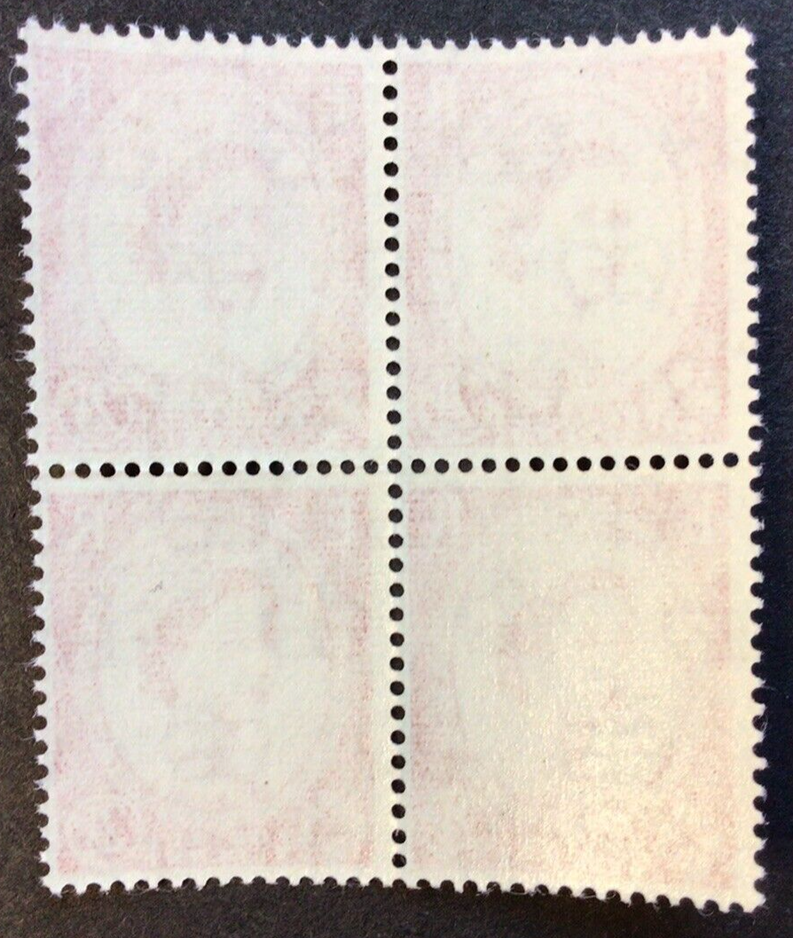 GB STAMPS SG574 T2 2 1/2d CARMINE RED MULTI. CRN. NO PHOS 1959 BLK. OF ...