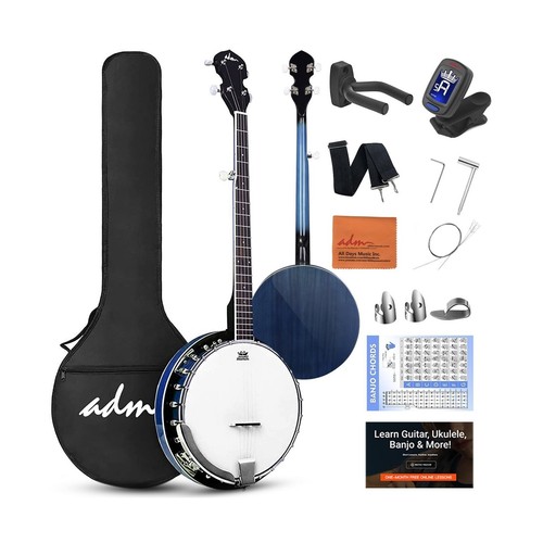 ADM Banjo 5 String Full Size Banjoes Set, 38 Inch Beginner Banjo Kit ...