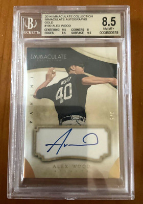 2014 Immaculate Collection Autograph Gold #100 Alex Wood 3/5 Auto ...