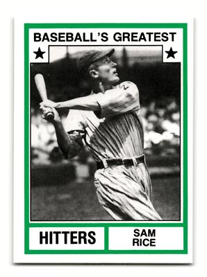 Sam Rice 1987 TCMA 1982 Greatest Hitters #33 Washington Senators Near ...