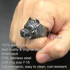 Retro Pitbull Pit Bull Dog 316L Stainless Steel Mens Biker Rocker Punk ...