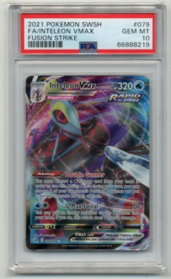 2021 Pokemon Fusion Strike Full Art Inteleon VMax 086/264 PSA 10 Gem ...