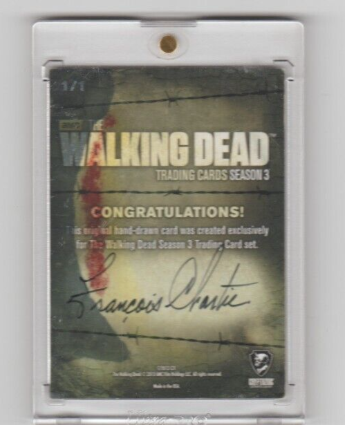 WALKING DEAD SEASON 3 GOVERNOR SKETCH CARD BY ARTIST FRANCOIS CHARTIER ...