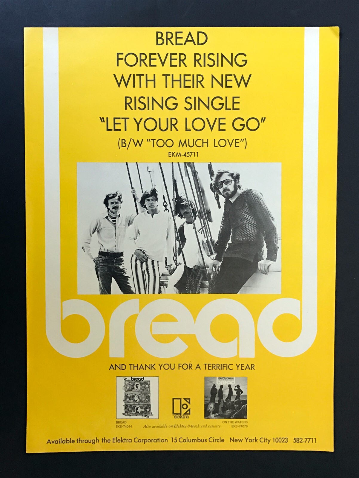 Bread Let Your Love Go 1970 Short Print Poster Type Ad, Promo Advert | eBay