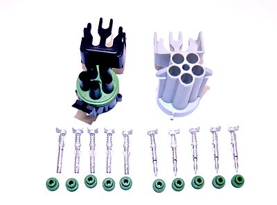 DELPHI WEATHER PACK 5 PIN - CONDUCTOR CONNECTOR KIT 12 GA WS 2 PACK ...