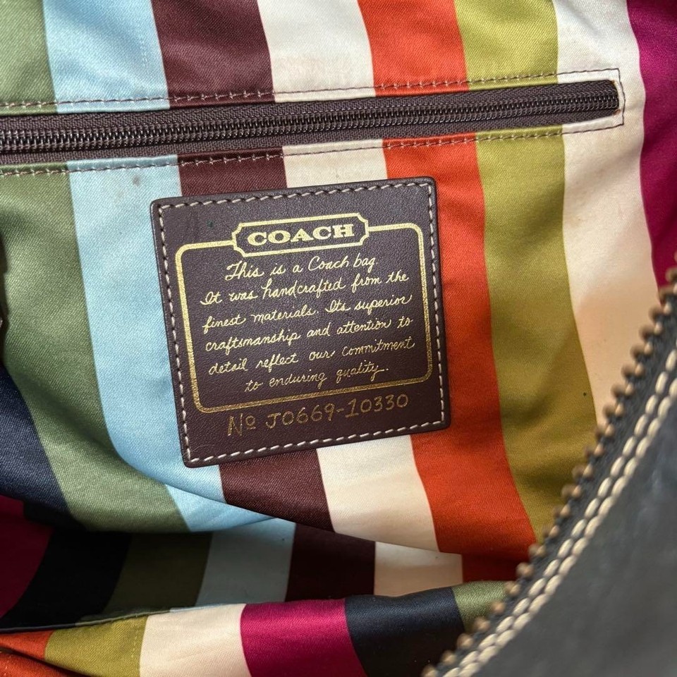 COACH 65th Legacy Flap Satchel Bag Black Leather Handbag Pocket Japan ...