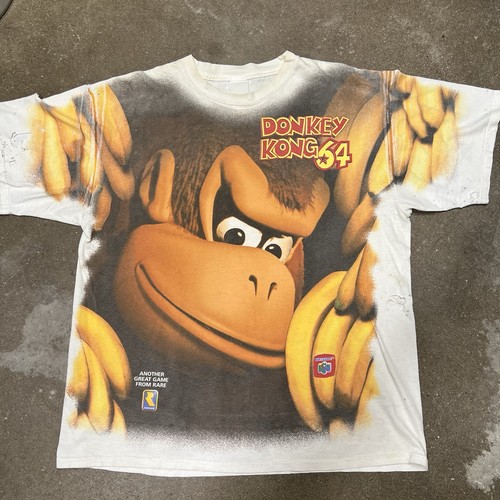 Vintage Nintendo Donkey Kong 64 All Over Screen Print Video Game Promo ...