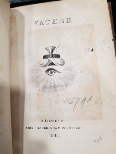 Vathek First EDITION BECKFORD William, A Londres, Chez Clarke 1815 RARE ...
