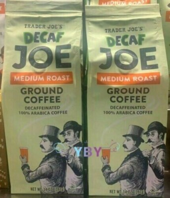2 Packs Trader Joe's DECAF Joe Ground Coffee Meium Roast 14 oz Each ...